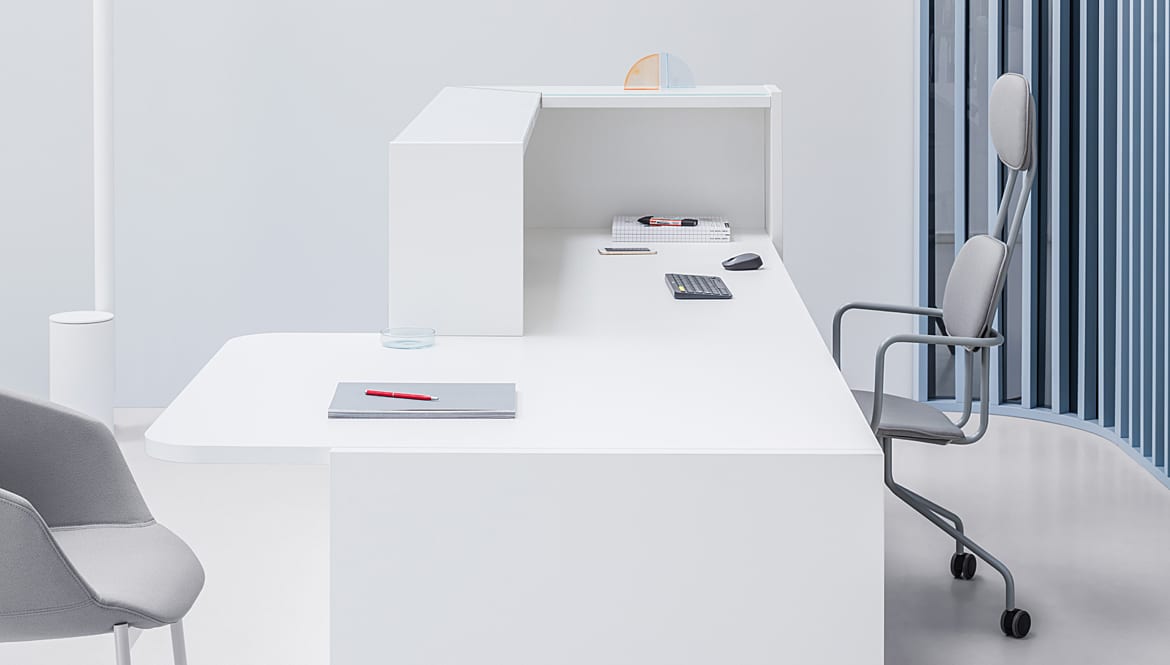 Lina Reception Desk with LED Light | Illuminated Desks | Spaceist